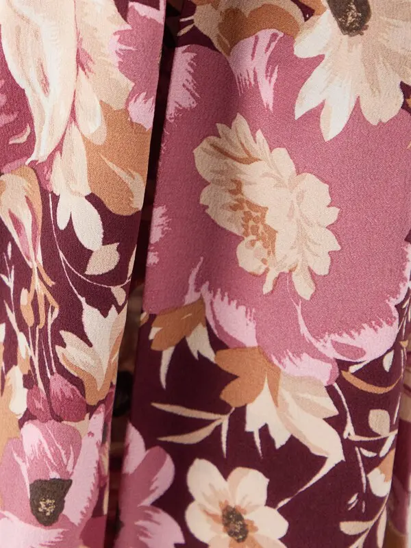 Chloé Cropped Floral-print Silk-crepe Top