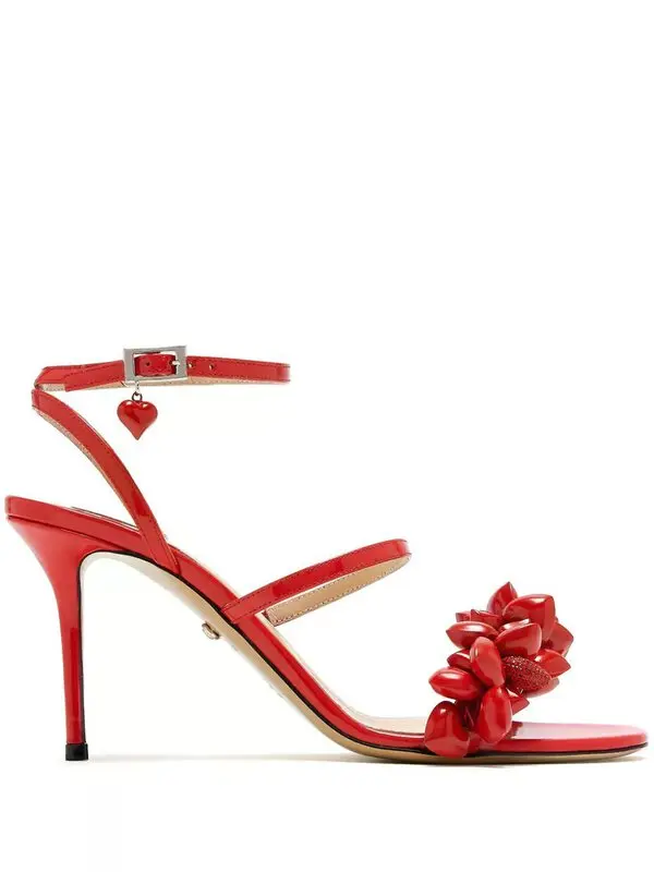 Mach & Mach 85mm Petit Coeur Sandals - Red