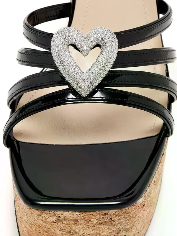 Mach & Mach 120mm Embellished Heart Sandals