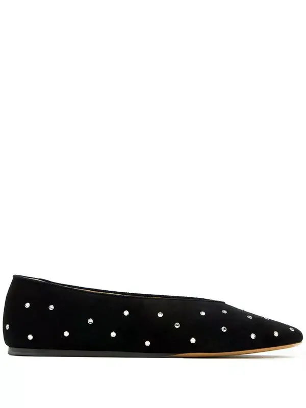 Le Monde Beryl Suede Ballerina Flats - Black