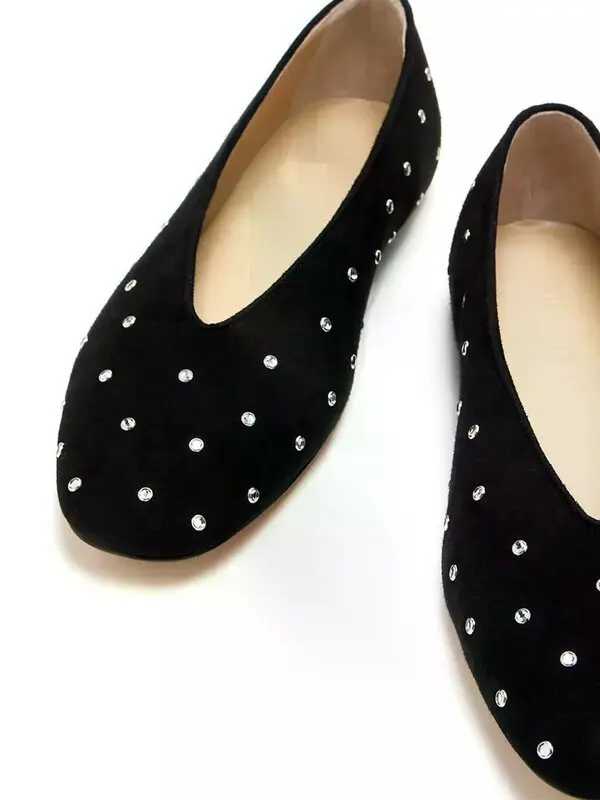 Le Monde Beryl Suede Ballerina Flats - Black