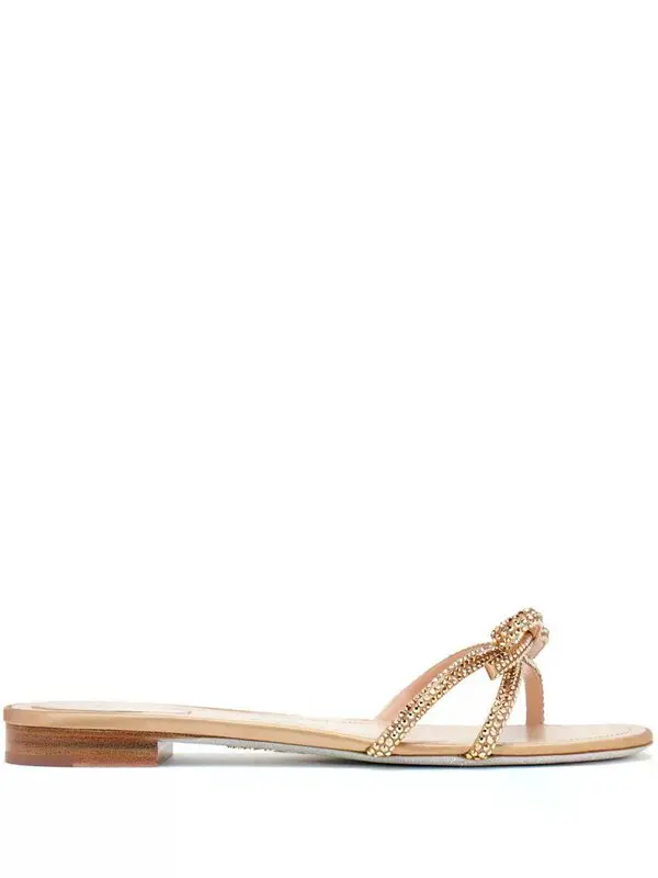 Rene Caovilla Bow-detail Sandals - Gold