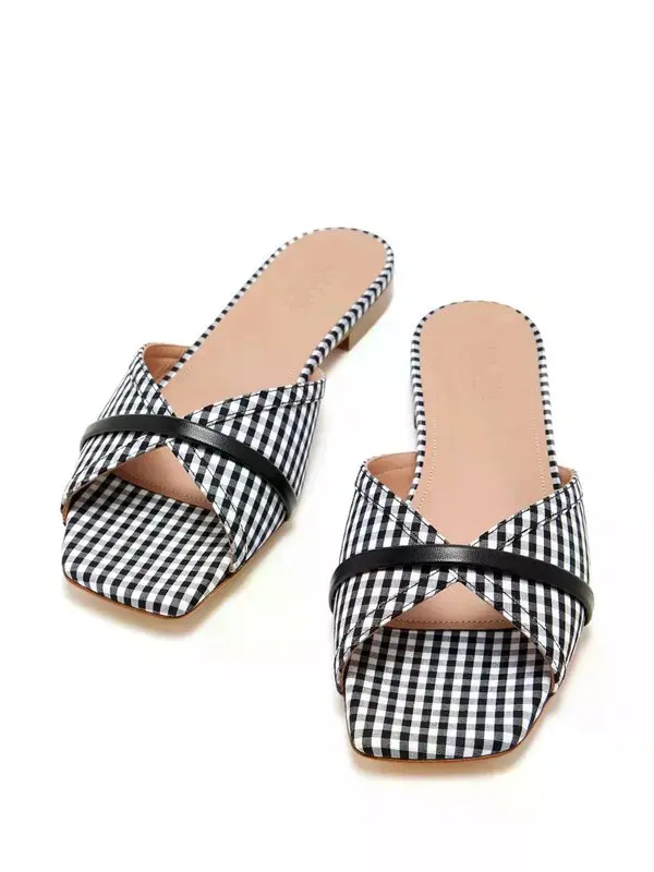MALONE SOULIERS Check-pattern Slides
