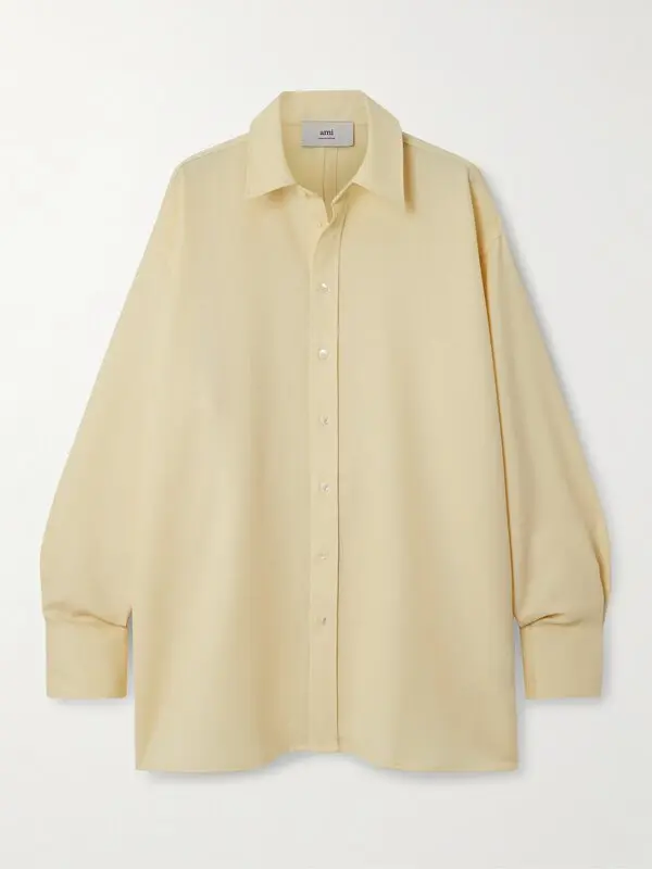 AMI Paris Oversized Wool Shirt - Yellow