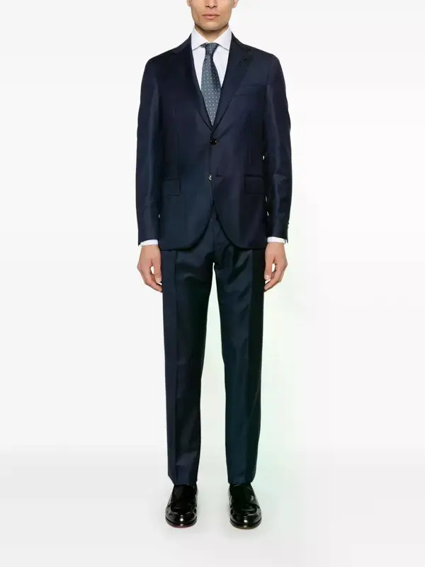 LARDINI Brooch-detail Suit - Blue