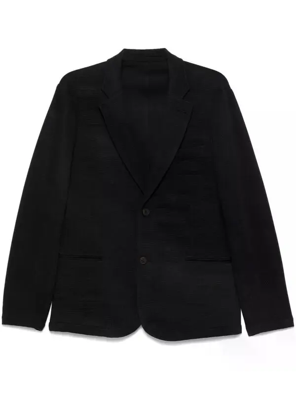 Emporio Armani Waffle-jersey Single-breasted Blazer