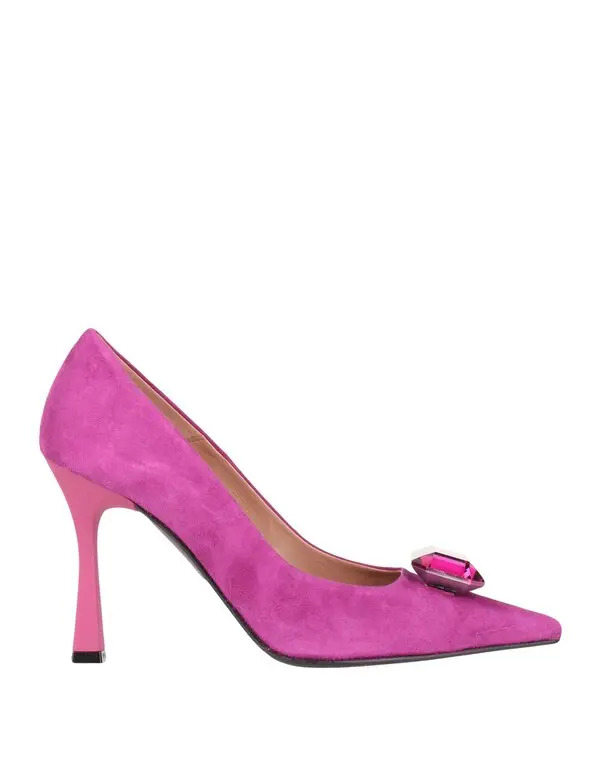 OVYE Suede Pumps With Crystal Embellishments