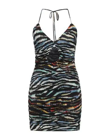 Just Cavalli Mini Dress With Zebra Print - Black