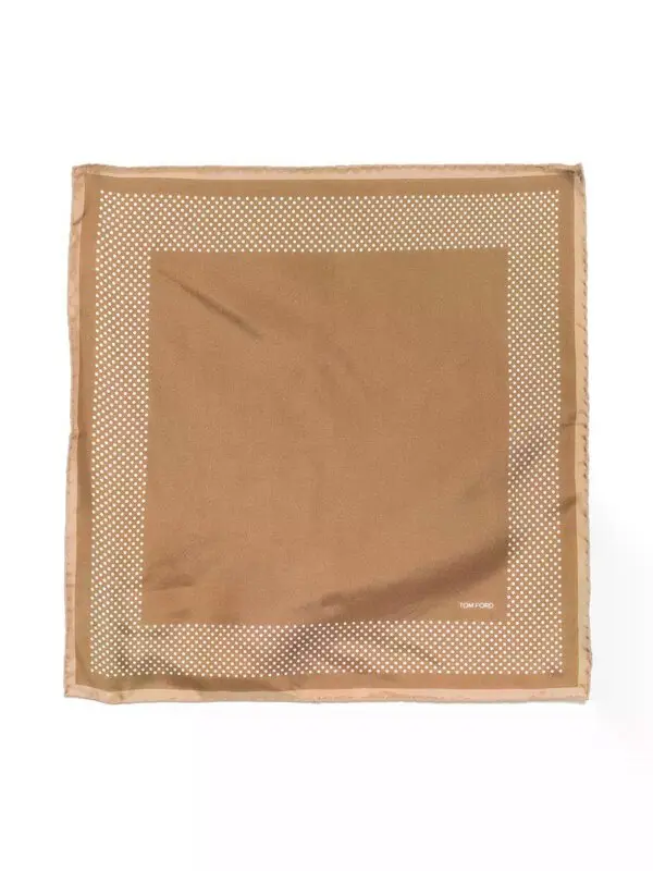 TOM FORD Silk Pocket Square - Brown