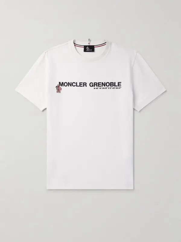 Moncler Day-namic Logo-appliquéd Stretch-cotton Jersey T-shirt - White