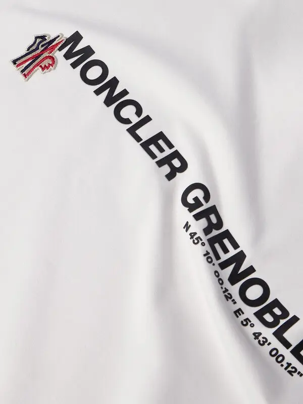 Moncler Day-namic Logo-appliquéd Stretch-cotton Jersey T-shirt - White