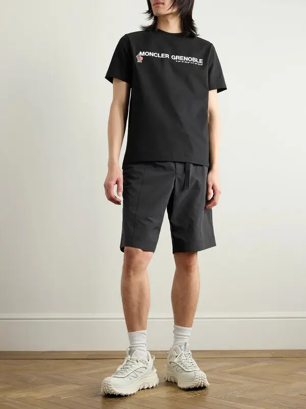Moncler Day-namic Logo-appliquéd Stretch-cotton Jersey T-shirt - Black
