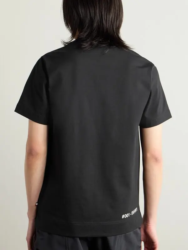 Moncler Day-namic Logo-appliquéd Stretch-cotton Jersey T-shirt - Black