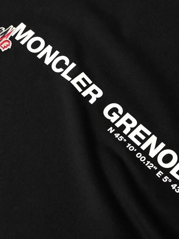 Moncler Day-namic Logo-appliquéd Stretch-cotton Jersey T-shirt - Black