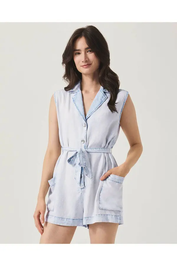 Splendid Alessi Wide Leg Romper - Blue