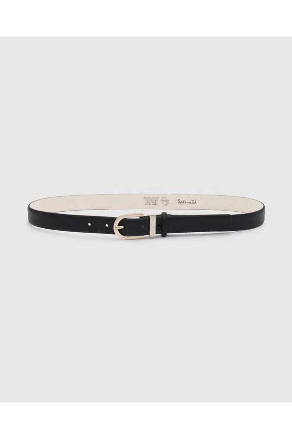 Splendid Skinny Leather Belt - Black