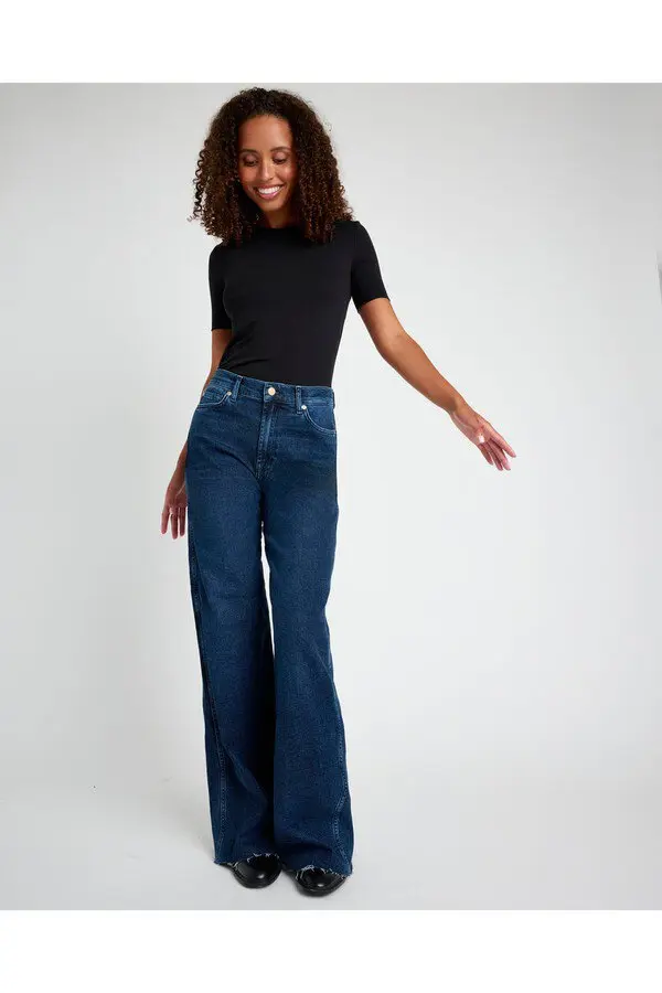 Splendid Slim Palazzo Raw Hem Jean