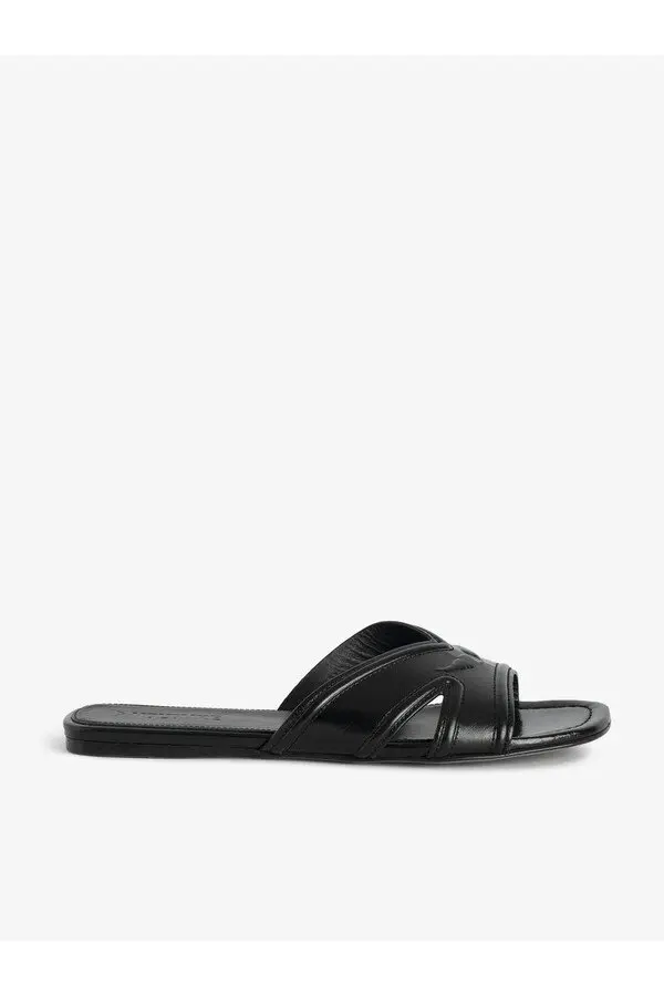 Zadig&Voltaire Azora Metallic Crinkled Leather Mules