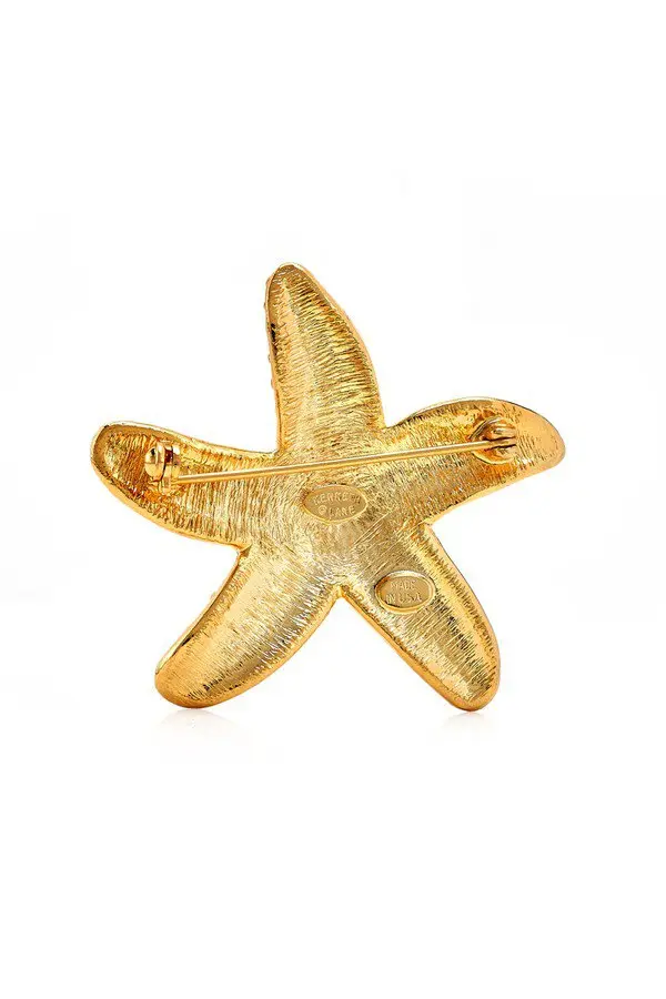 KENNETH JAY LANE Pearl Starfish Pin - Gold