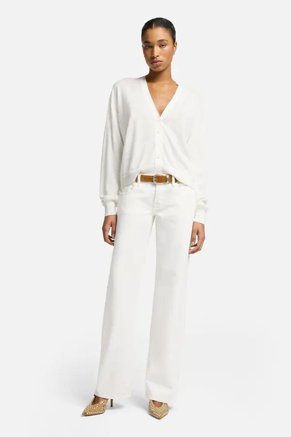 7 For All Mankind Low Straight In Milky Way - Black