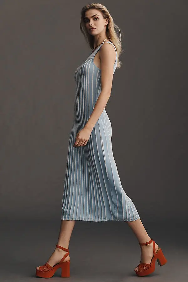 CONDITIONS APPLY Sleeveless Stripe Midi Dress