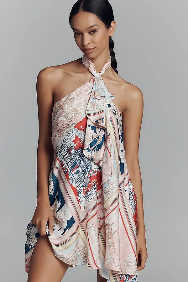 Maeve Halter Scarf Mi Dress In Multicolor - 38% Off | Editorialist