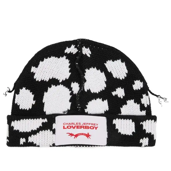CHARLES JEFFREY Polka Dot Beanie - Black/white Polka Dot