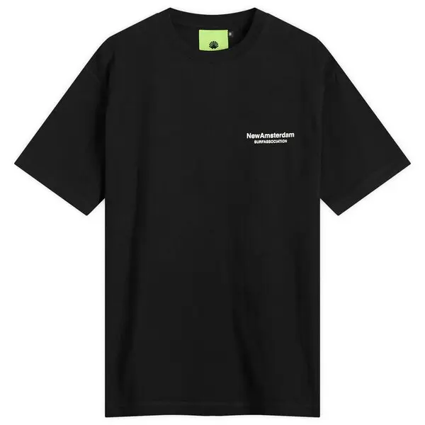 NEW AMSTERDAM SURF ASSOCIATION Seal Logo T-shirt - Black