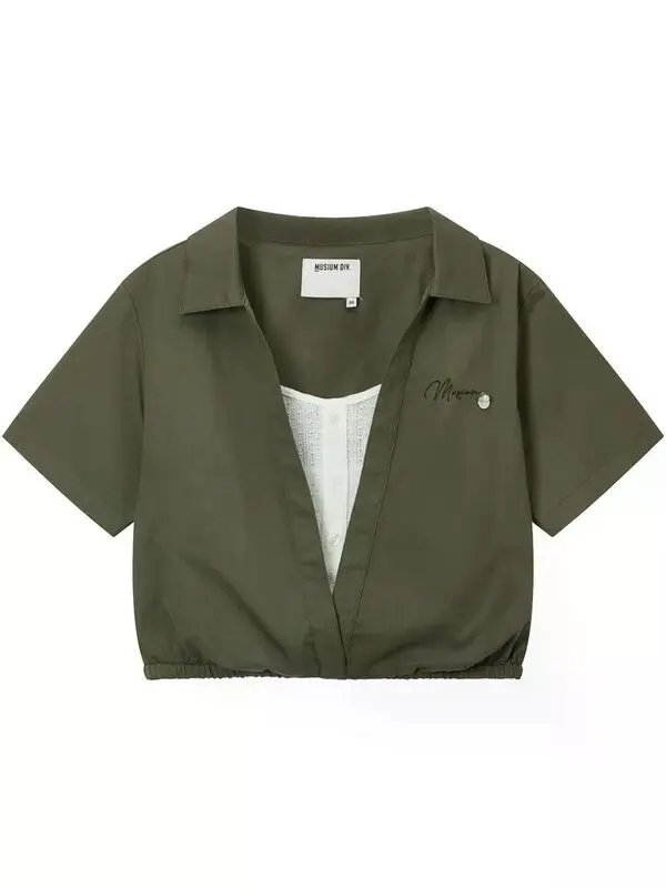 MUSIUM DIV. Logo-embroidered Layered Shirt - Green