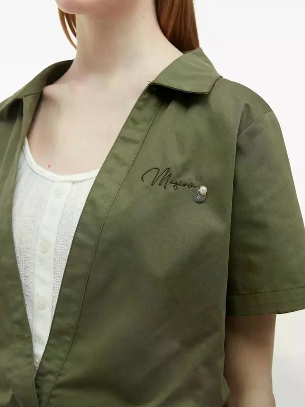 MUSIUM DIV. Logo-embroidered Layered Shirt - Green
