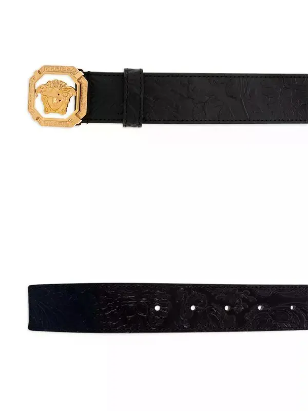 Versace Medusa Embossed Leather Belt