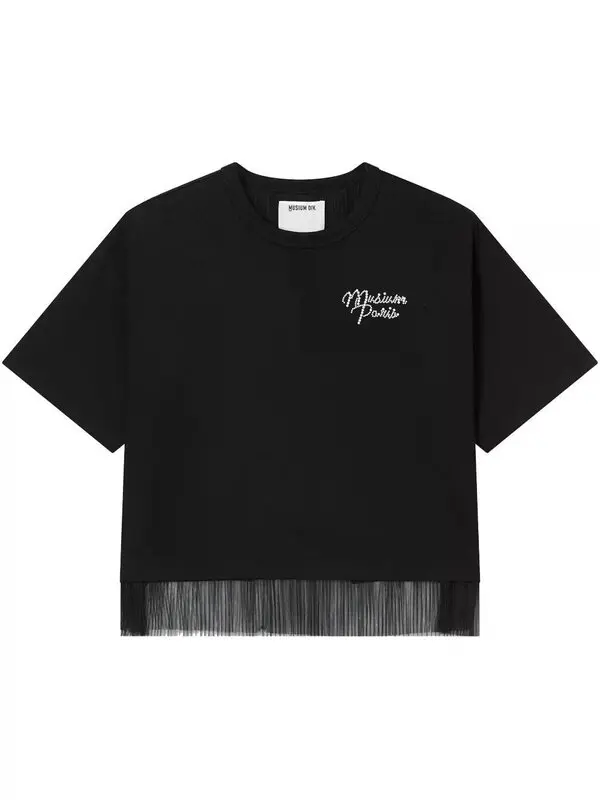 MUSIUM DIV. Logo-embroidered T-shirt - Black