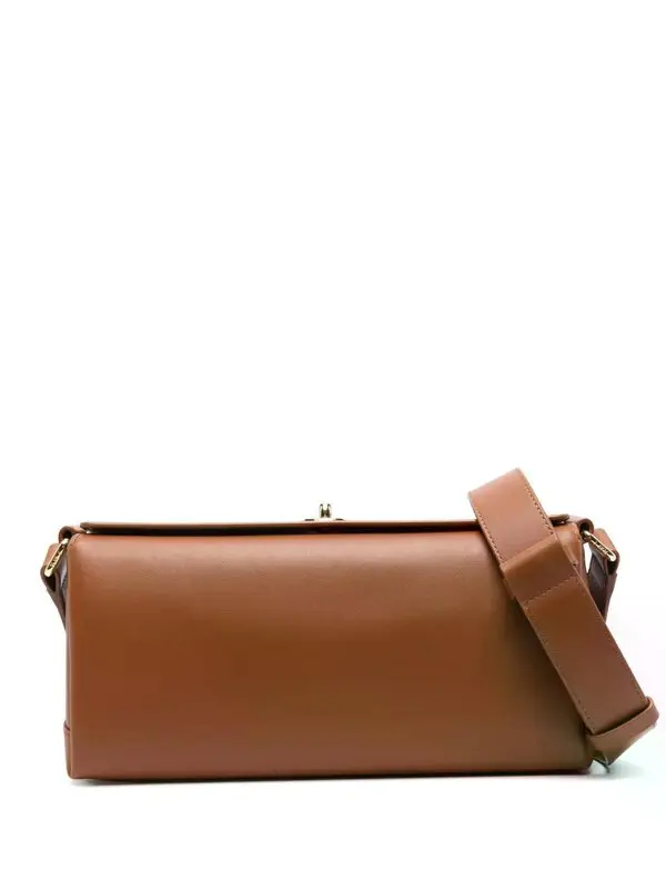 Plan C Leather Shoulder Bag - Brown