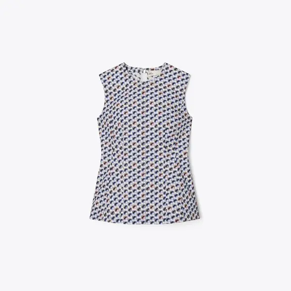 Tory Burch Printed Cotton Poplin Top