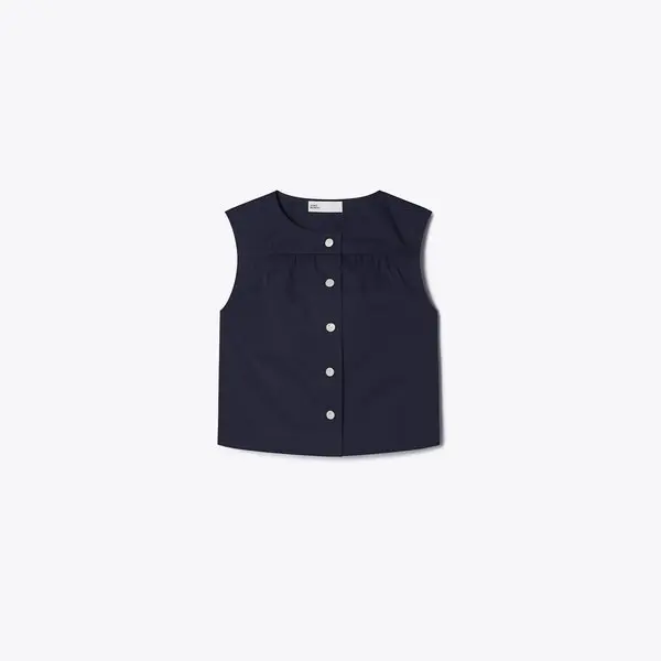 Tory Burch Cotton Poplin Button Top