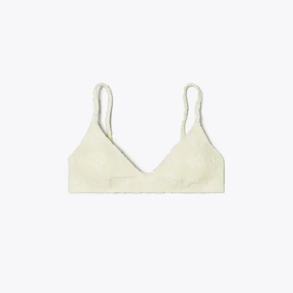 Tory Burch Terry Logo Triangle Bikini Top - New Ivory