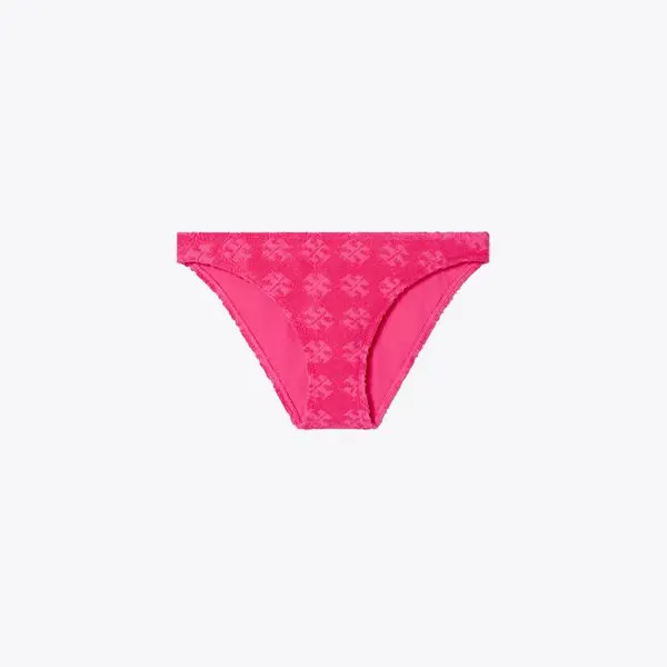 Tory Burch Terry Logo Bikini Bottom - Bold Pink