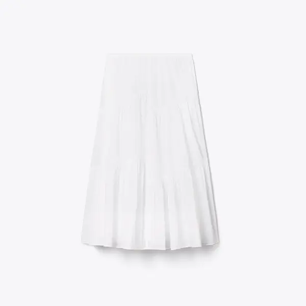 Tory Burch Cotton Tiered Midi Skirt