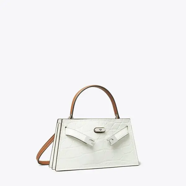 Tory Burch Mini Lee Radziwill Croc-embossed Top-handle Bag