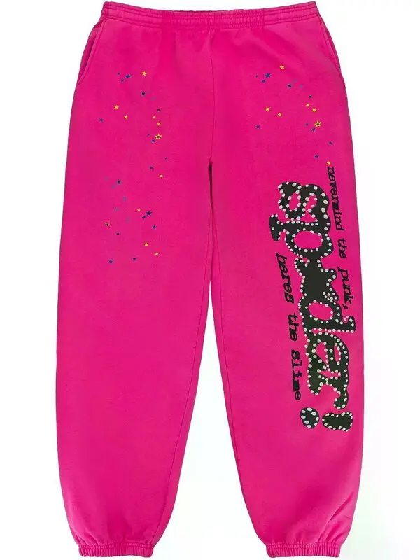 SP5DER Logo-print Magenta Track Pants