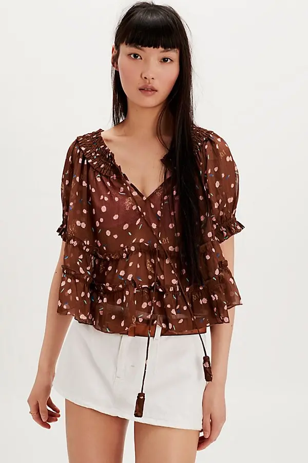 Free People Floral-printed Maxi Set - Chocolate Combo