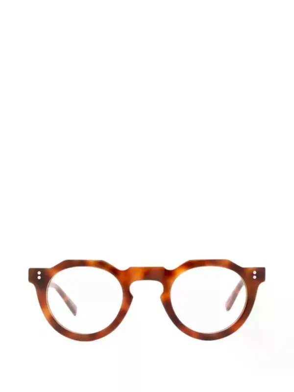 LESCA Pica Round Tortoiseshell Eyeglasses - Brown