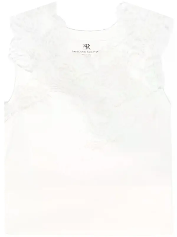 Ermanno Scervino Floral Lace Top - White