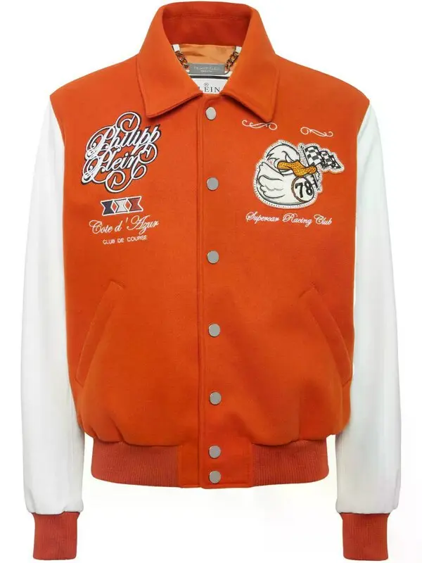 Philipp Plein Coster College Bomber Jacket - Orange