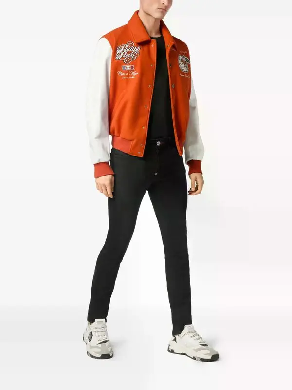 Philipp Plein Coster College Bomber Jacket - Orange