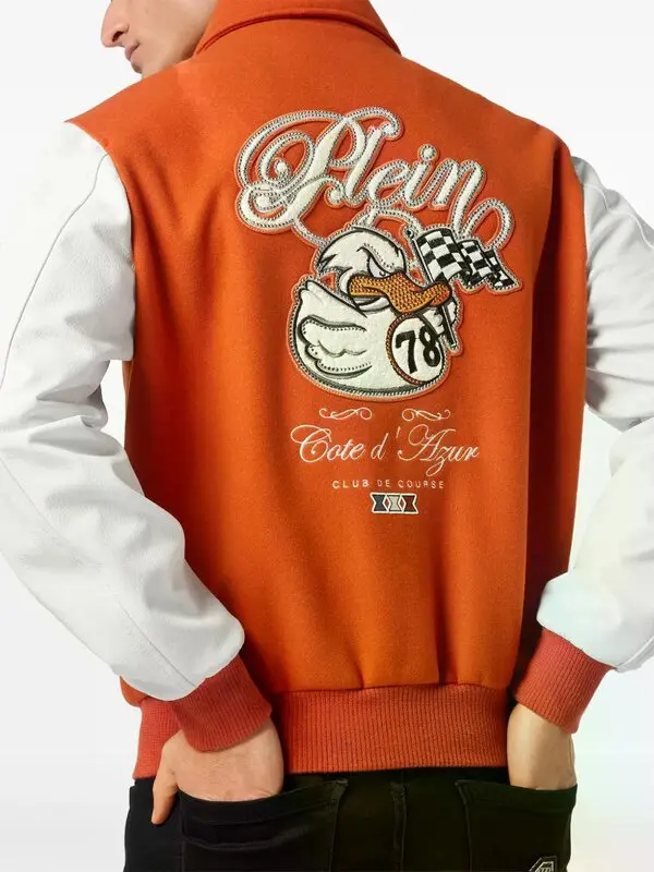 Philipp Plein Coster College Bomber Jacket - Orange