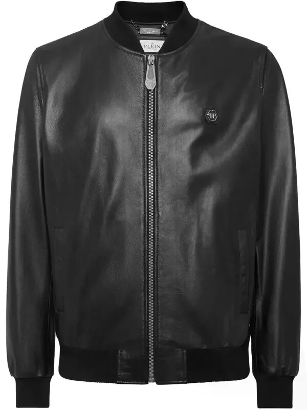Philipp Plein Skull-motif Leather Jacket - Black