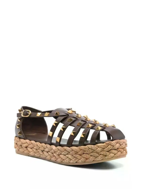 Valentino Garavani Rockstud Espadrilles - Brown