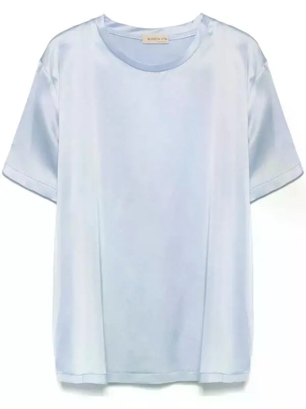 BLANCA VITA Satin T-shirt - Blue