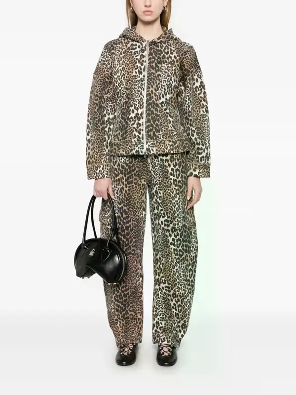 GANNI Leopard-print Trousers